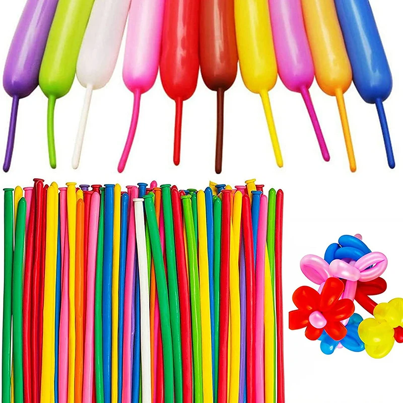 260q 100pcs Long Balloons Kit 1.8g Thickened Latex Skinny Balloons For ...