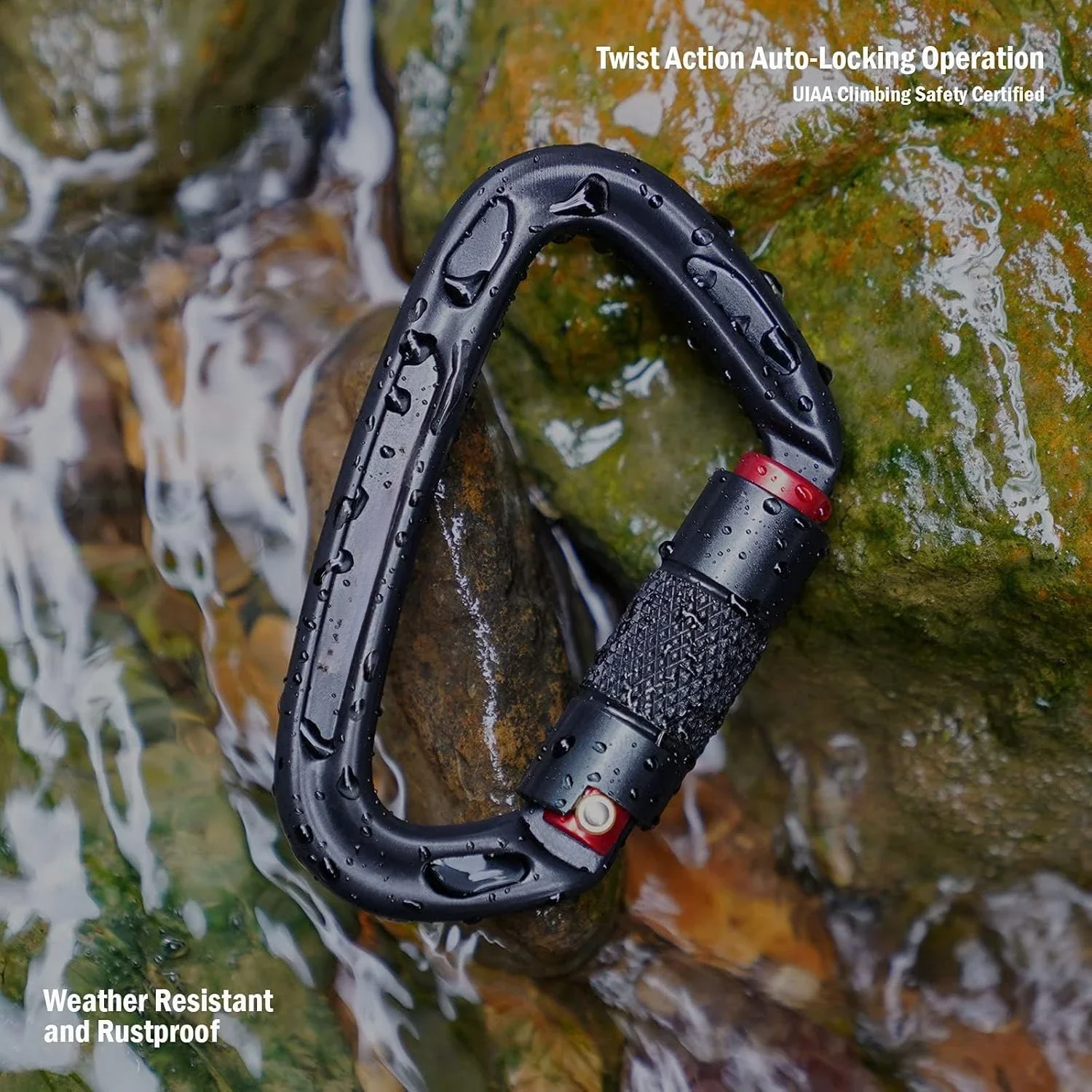 YANBIGUO 2/3 D Shaped Auto Locking Climbing Carabiner Clips,Twist Lock ...