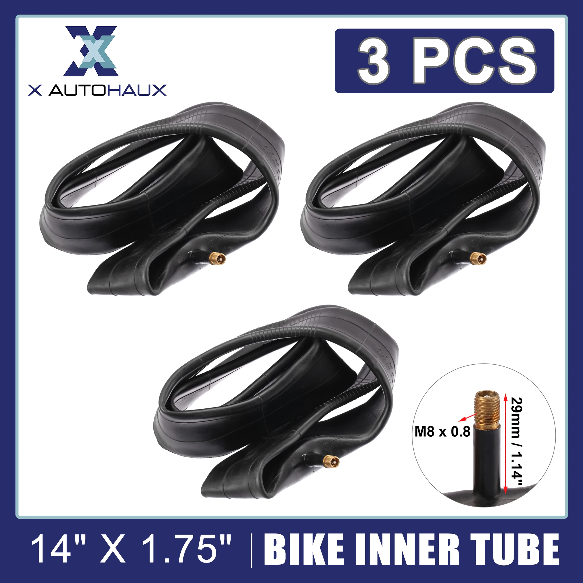 X-Autohaux-3-Pcs-Bike-Inner-Tube-Rubber-Straight-Valve-Bicycle-MTB ...
