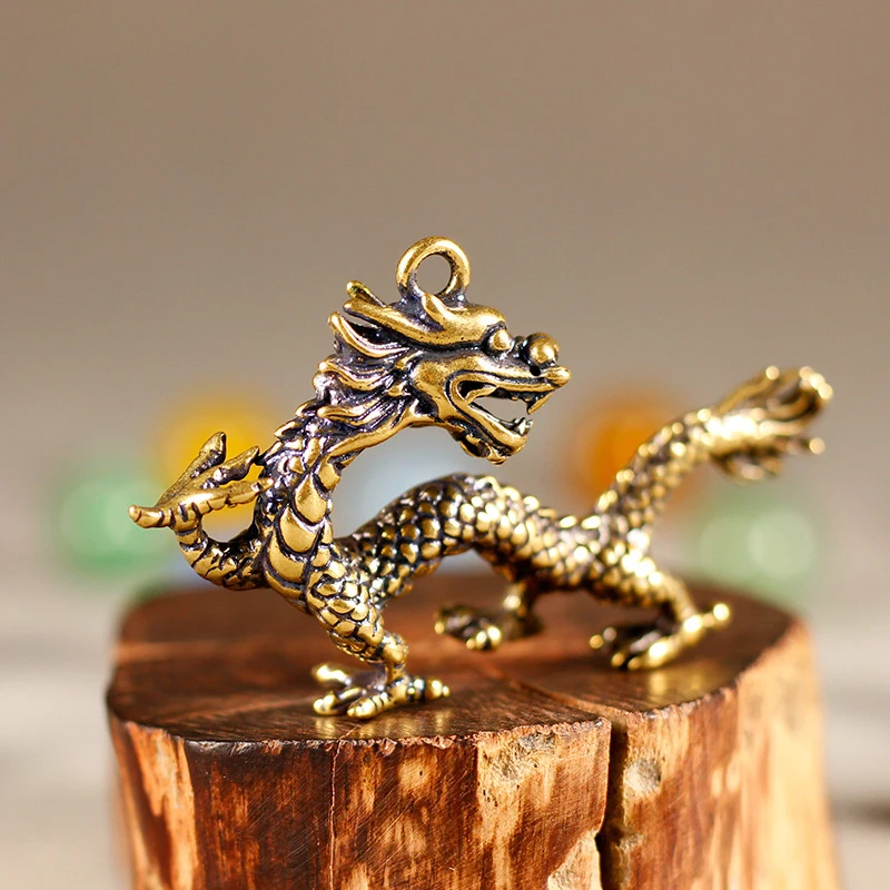 Chinese-Beast-Dragon-Statue-Bronze-Figurine-Ornaments-Antique-Copper ...