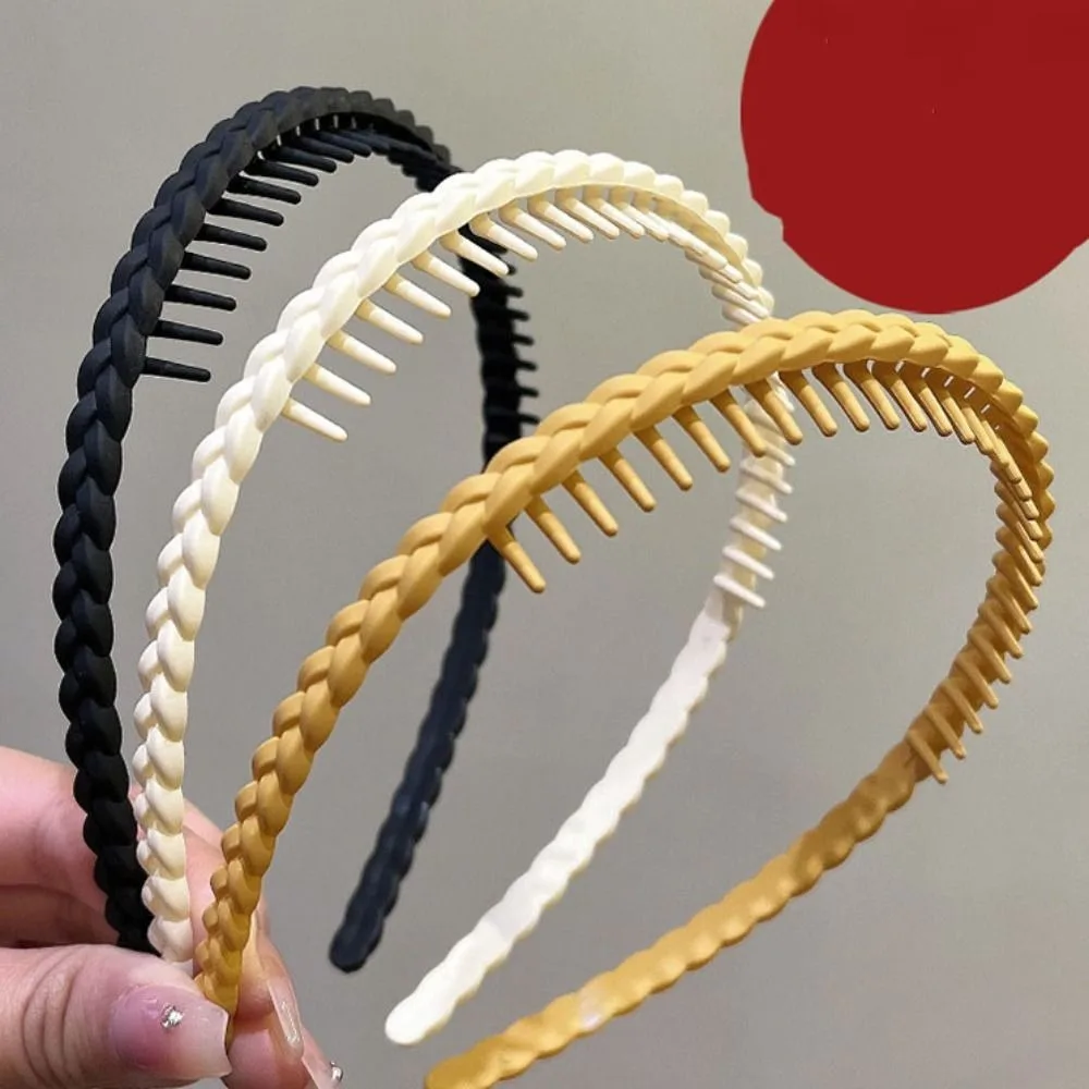 Solid-Color-Teeth-Matte-Hair-Hoop-Hair-Band-Korean-Style-Acrylic-Non ...