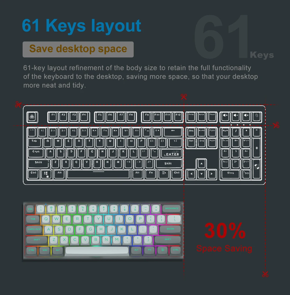 E-YOOSO Hz-61 RGB USB Mini 8K RT Mechanical Gaming Keyboard Magnetic ...