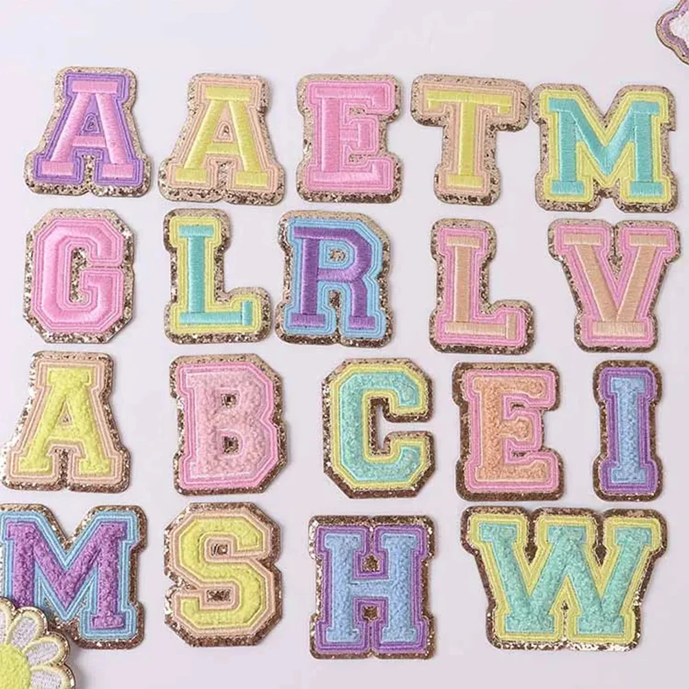 6 Color 5.8CM A-Z Alphabet Patch DIY Personalized Letter Patches Bag ...