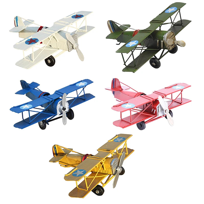 Retro-Metal-Plane-Model-Crafts-Living-Room-Bedroom-Ornament-Iron ...