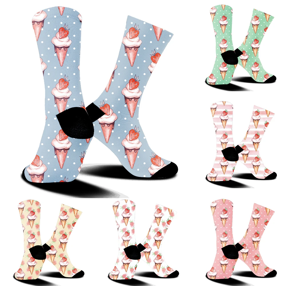 2025 Summer Bicycle Cycling Aero Socks New Sport strawberry ice cream ...