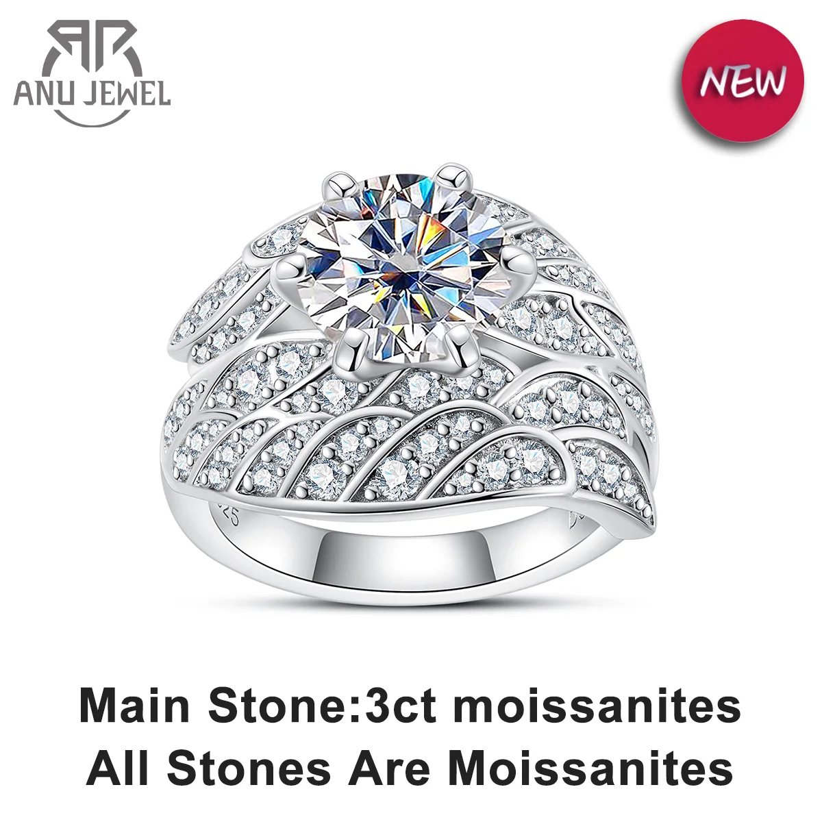 AnuJewel-4cttw-Moissanite-Angel-Wing-Rings-Engagement-Ring-D-Color-VVS1 ...