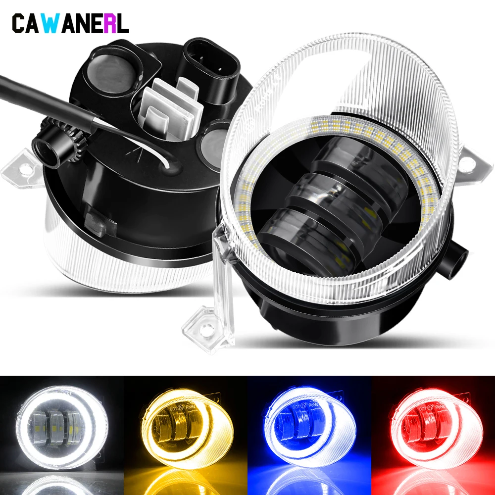 2-Pieces-Car-LED-Fog-Light-Angel-Eye-DRL-with-Canbus-Decoder-For ...