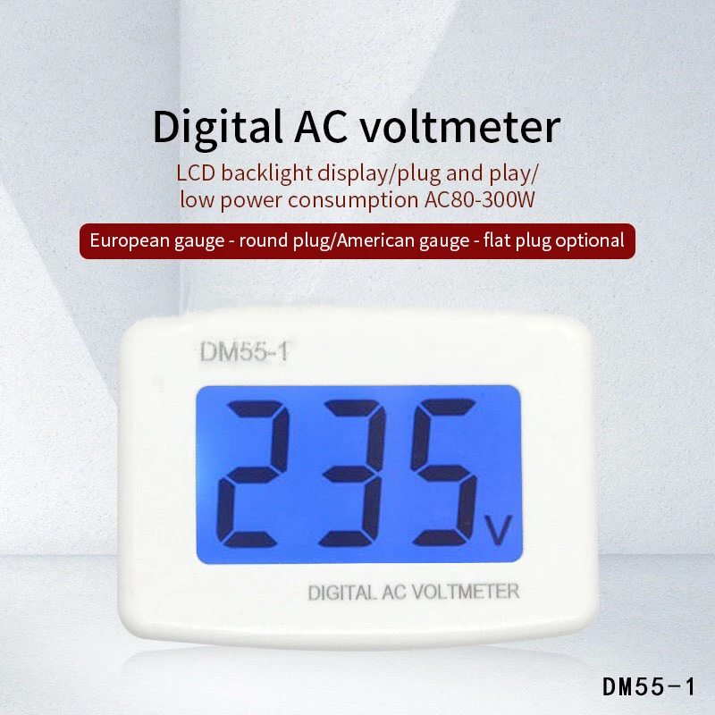AC 110V 220V Digital Voltmeter EU US Plug Volt Meter Socket Voltage ...