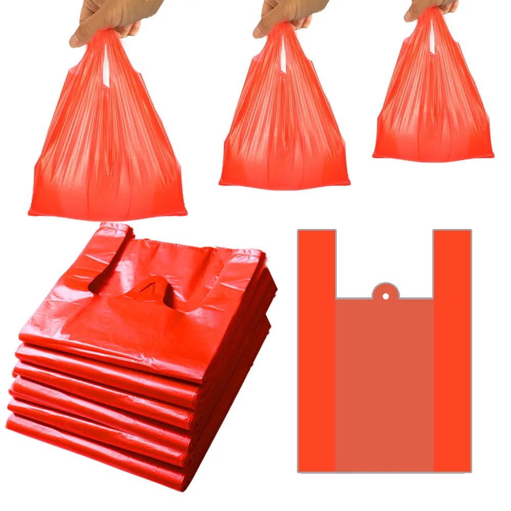 Sac-poubelle-en-plastique-rouge-50-pi-ces-poulet-poign-e-en-plastique ...