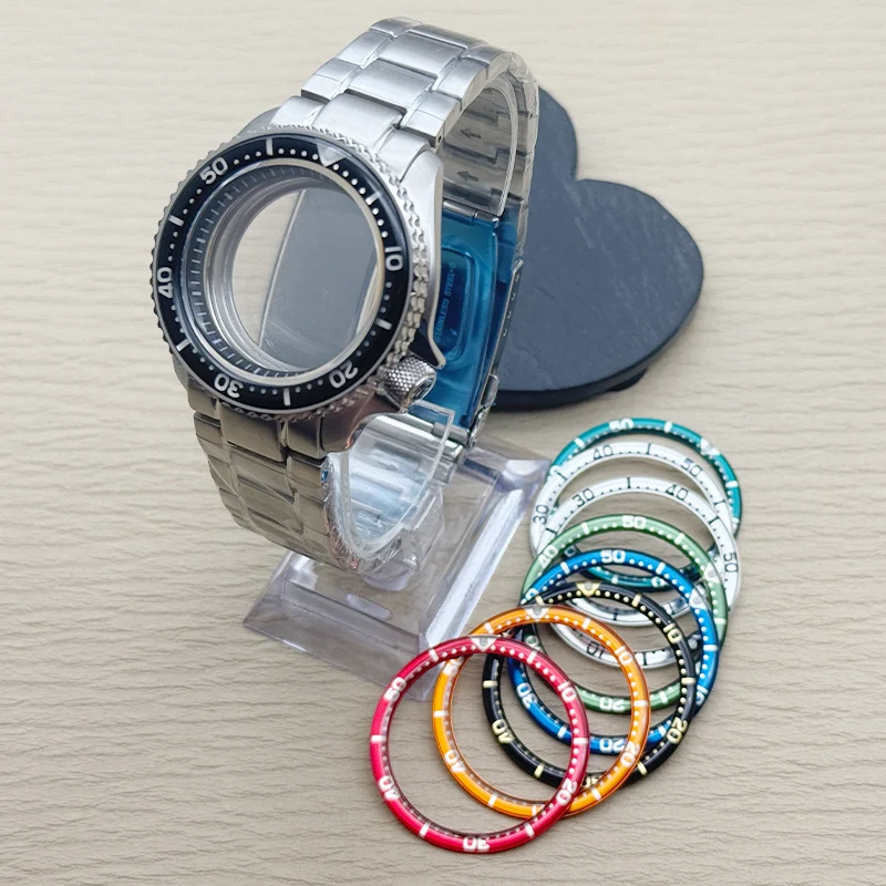42mm Watch Case+Watch Strap Set SKX007 Case with Chapter Ring Sapphire ...