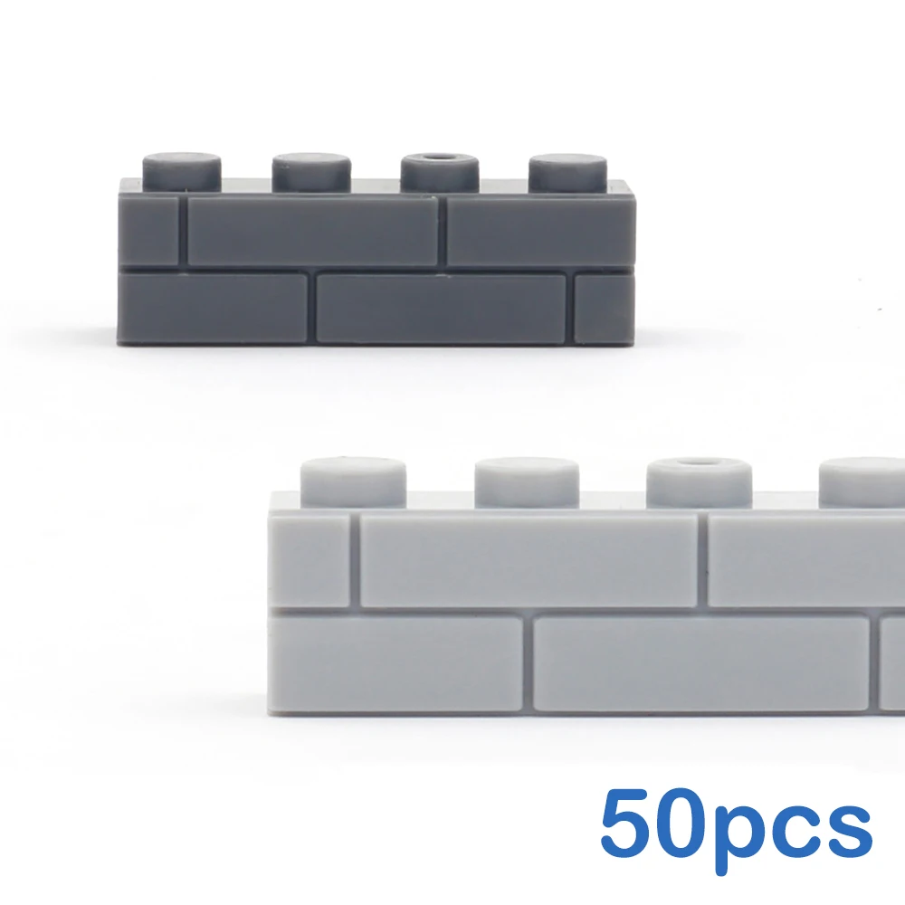 50pcs-DIY-Building-Blocks-Thick-wall-Figures-Bricks-1x4-Dots ...