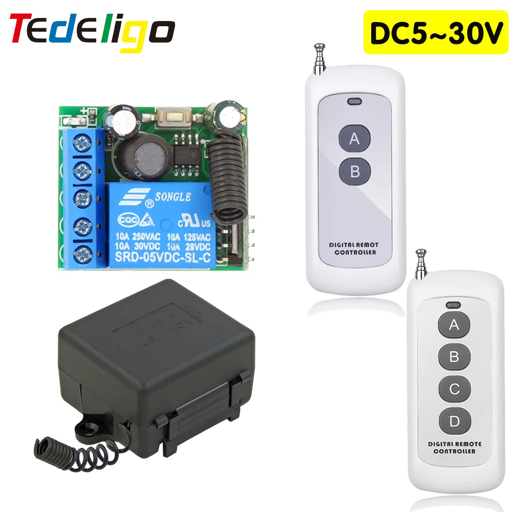 433Mhz-Wireless-Remote-Control-Switch-DC-5V-12V-24V-30V-1CH-rf-Relay ...
