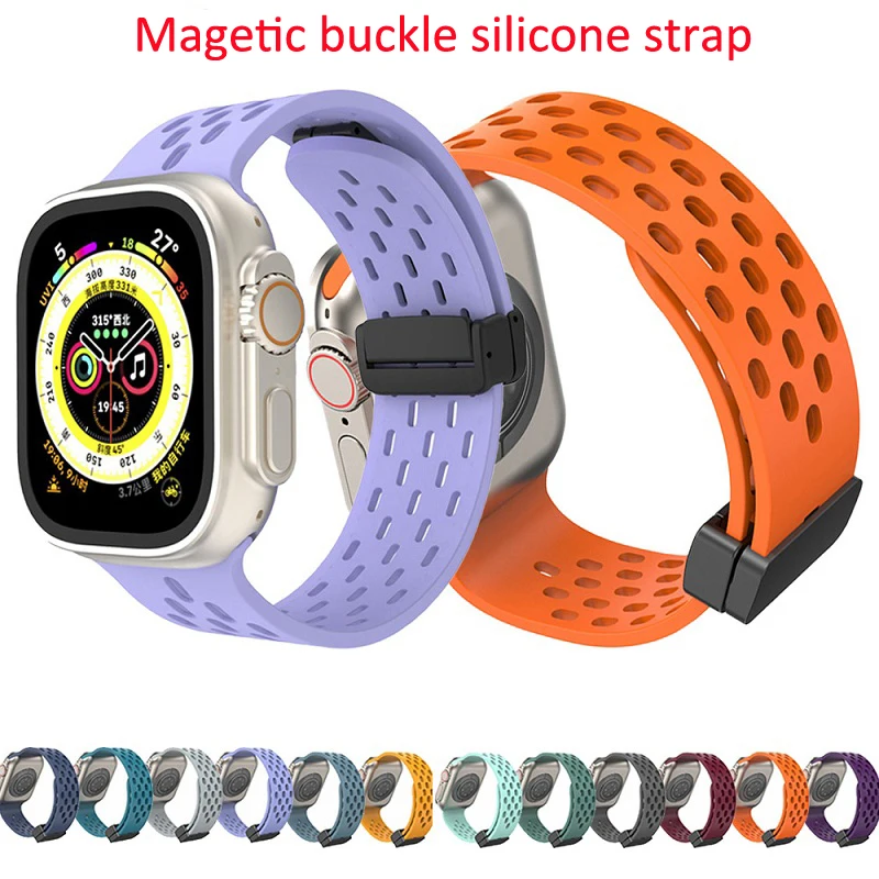 Magnetic-Silicone-Strap-For-Apple-Watch-Ultra-2-Band-49mm-Belt-Bracelet ...