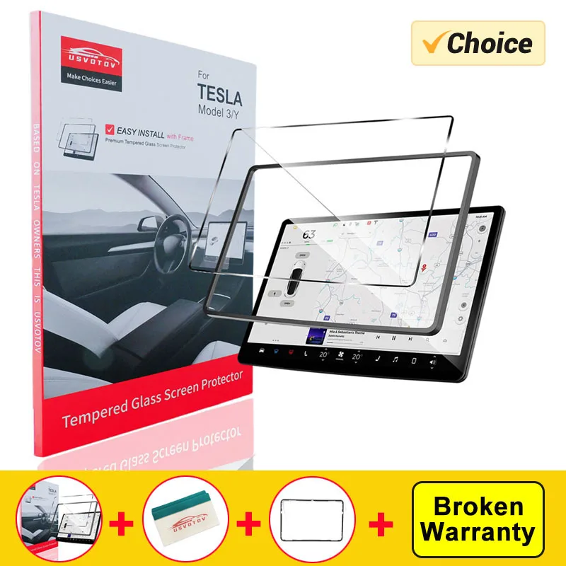 HD-Matte-Tempered-Glass-Screen-Protector-For-Tesla-Model-3-Y ...