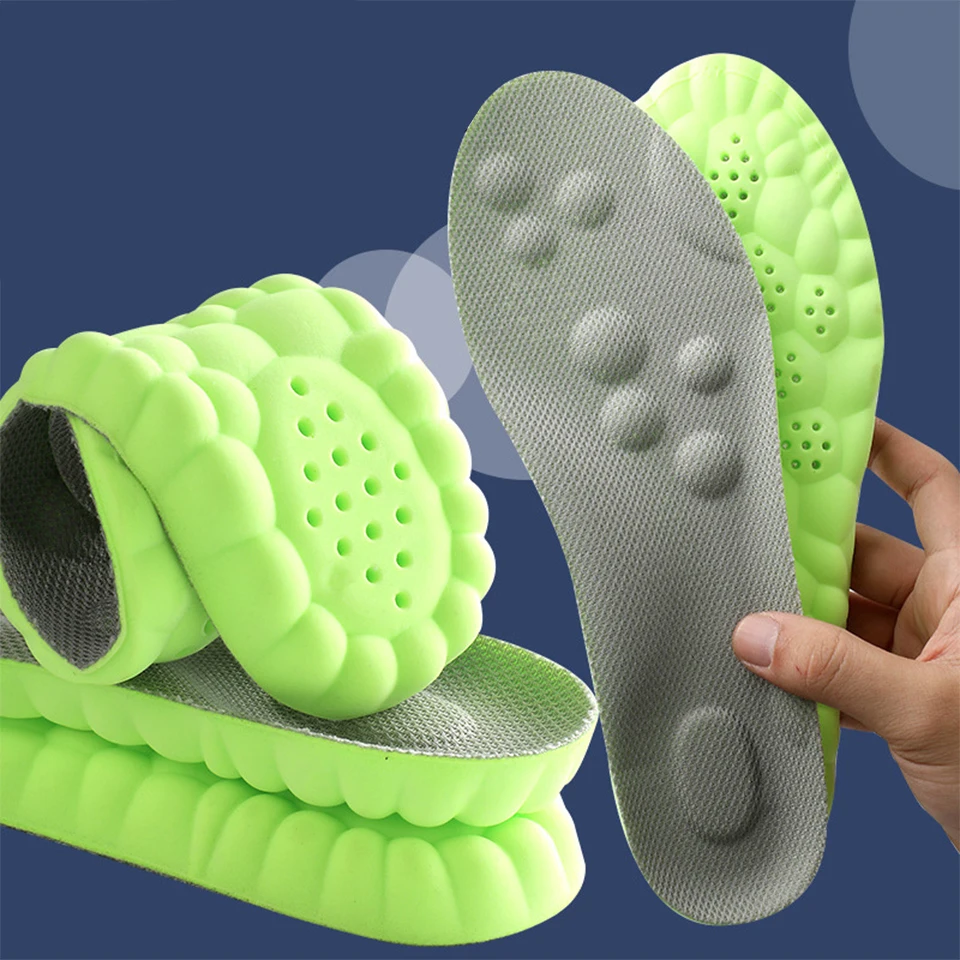 Latex Sport Insoles Soft High Elasticity Shoe Pads Breathable Deodorant ...