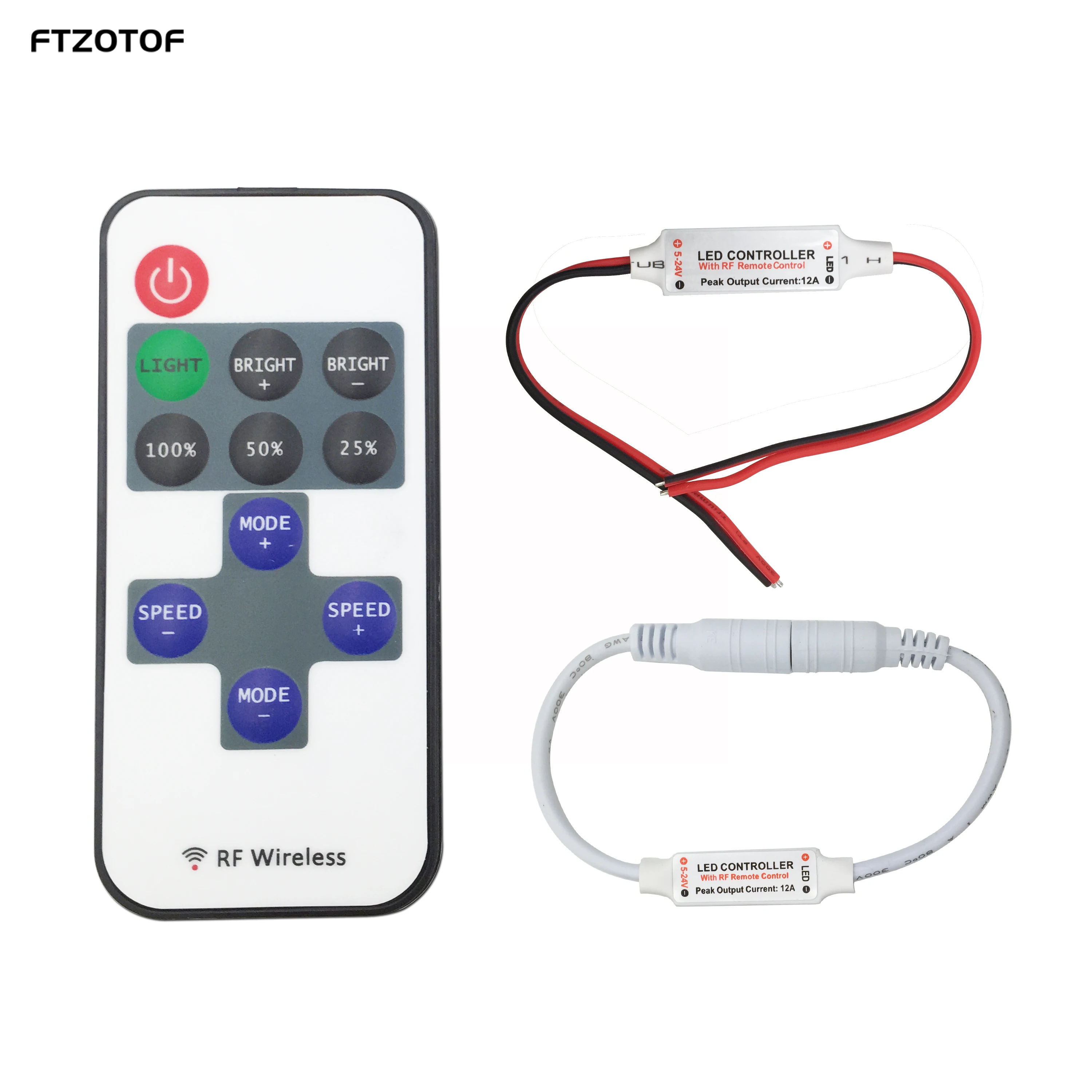 Mini Rf Wireless Controlled Led 5v-12v-24v Cob Strip Lamp Bulb Dimmer ...