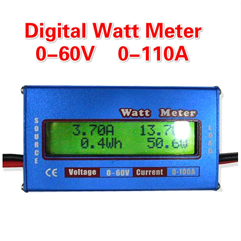 Digitales Wattmeter, hochpräziser Leistungsanalysator, DC 60 V, 100 A ...
