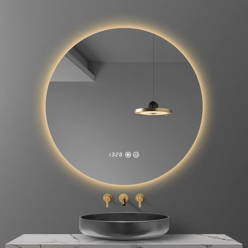 80CM-Round-Mirror-3-Color-Adjustable-Backlight-With-Smart-Hotel-Bedroom ...