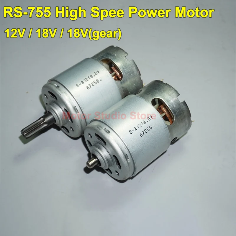 Rövid Tengely Rs-755 Motor Dc 12 V/18 V Nagysebességű Mikro-Elektromos ...