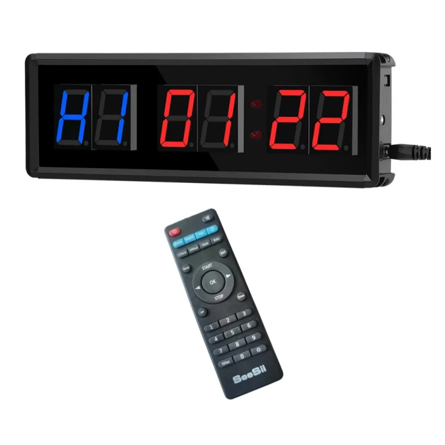 Digital Countdown Clock Stopwatch With Remote LED Interval Timer Clock ...