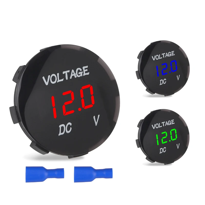 DC-12V-Mini-Round-Waterproof-Digital-Voltmeter-Panel-LED-Display ...