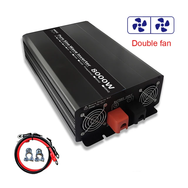 8000W Pure Sine Wave Inverter DC 12V/24V to AC 220V 230V 60Hz LED Voltage Display Converter ...