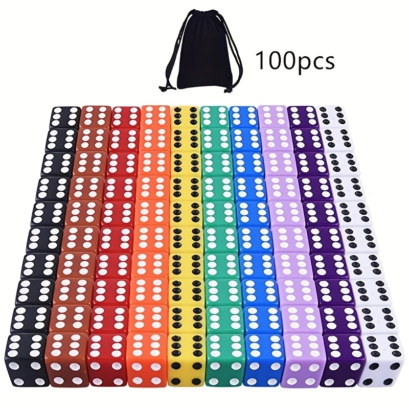 100 Pieces, 50 Pieces, 10 Pieces, A Set Of Acrylic Dice 0.62-inch Game ...