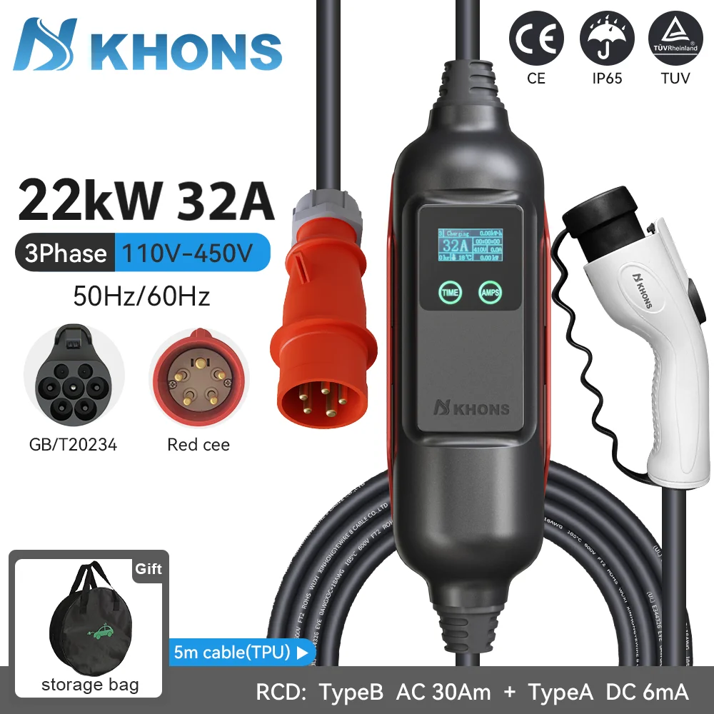 Khons-GBT-Portable-EV-Charger-22KW-Three-Phase-Charging-Wallbox ...