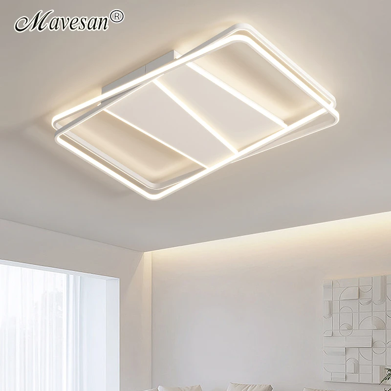 White-Rectangle-LED-Ceiling-Lamp-Round-Squre-Bedroom-Ceiling-Mounted ...