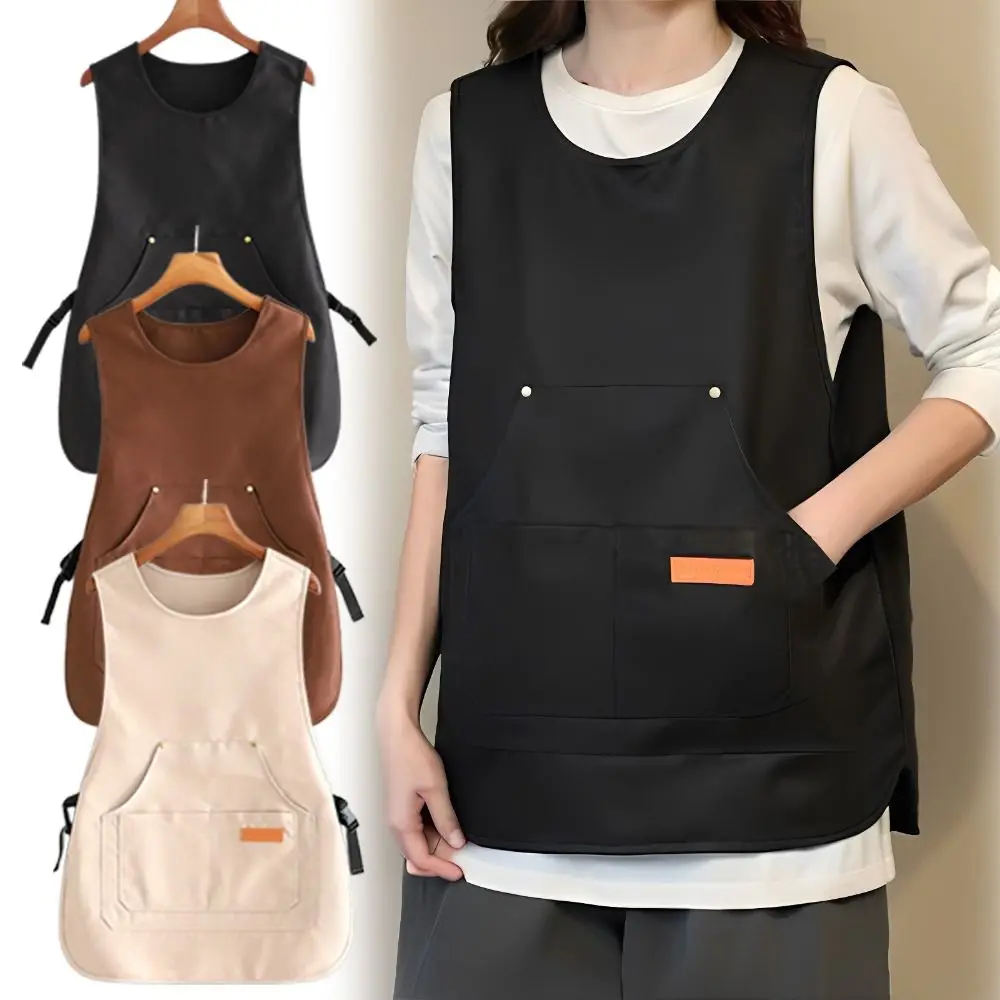 New Vest Style Cooking Apron Canvas Stain-resistant Baking Overalls ...