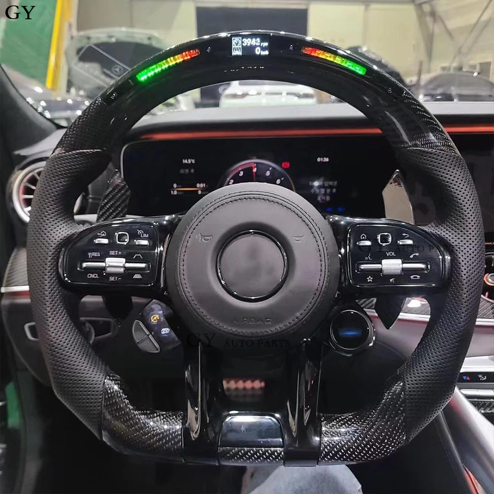 Forge-Carbon-Fiber-LED-Steering-Wheel-Fit-For-Mercedes-benz-AMG-A-C-E ...