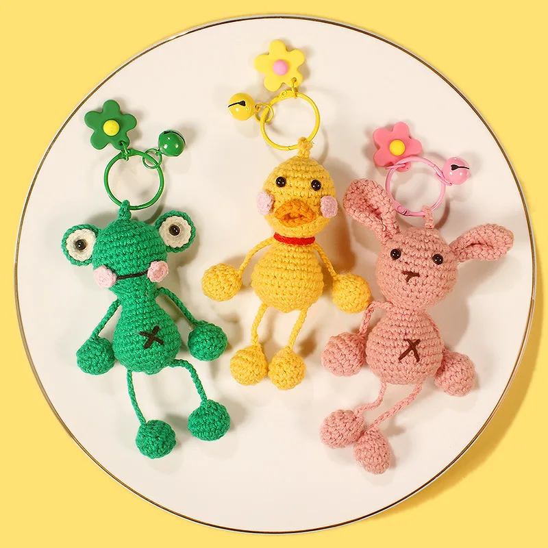 Funny-Frog-Doll-Crochet-Keychain-Funny-Expressions-Cute-Duck-Keyrings ...