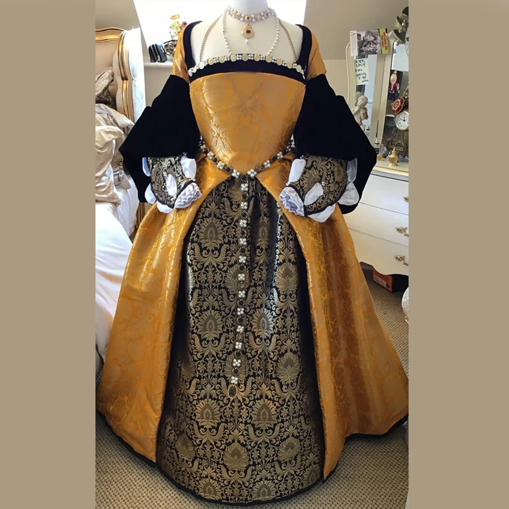 Tudor-Queen-Anne-Boleyn-Cosplay-Costume-Ball-Gown-Medieval-Tudor ...