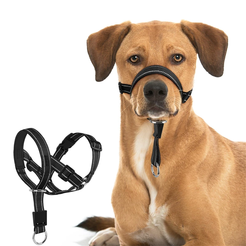 Pet-Dog-Muzzles-Adjustable-Training-Lead-Rope-Anti-Bark-Bite-Breathable ...
