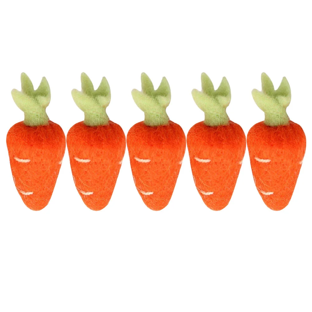 5 Pcs Felt Carrot Shape Ornaments DIY Brooches Hairpin Clothing Hat ...