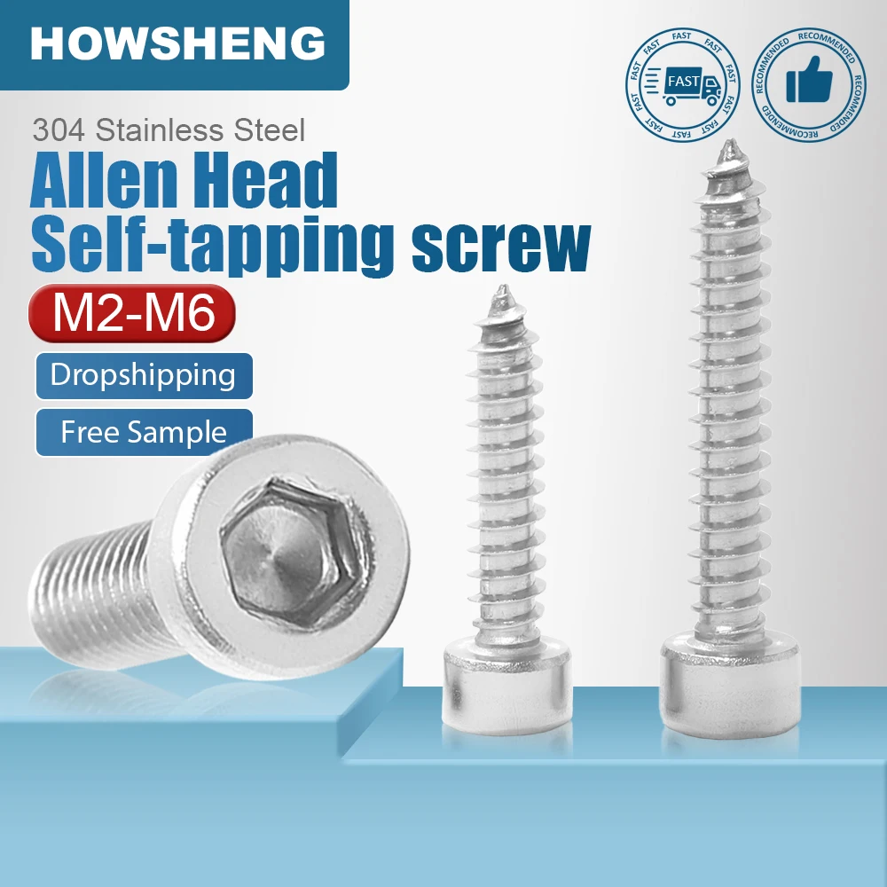 HOWSHENG-20-110pcs-Hex-Socket-Cap-Head-Self-Tapping-Screw-M2-M2-6-M3-M4 ...