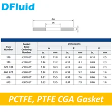 PCTFE CGA 가스켓, PTFE 와셔, 가스 실린더 연결 밀봉 개스킷, CGA170, CGA180, CGA320 ...
