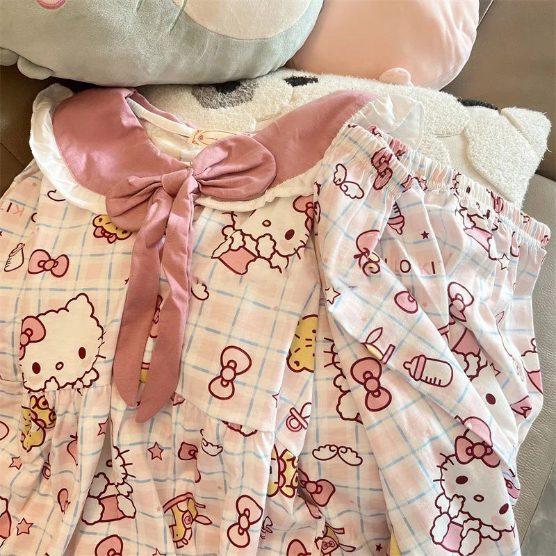 Cartoon Hello Kitty Soft Kawaii Pajamas - KawaiiMerch.com