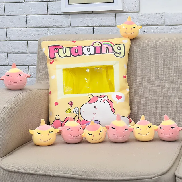 Cute Animals Pudding Plush Toys Mini Round Balls Chick Bear Pig Bunny A ...