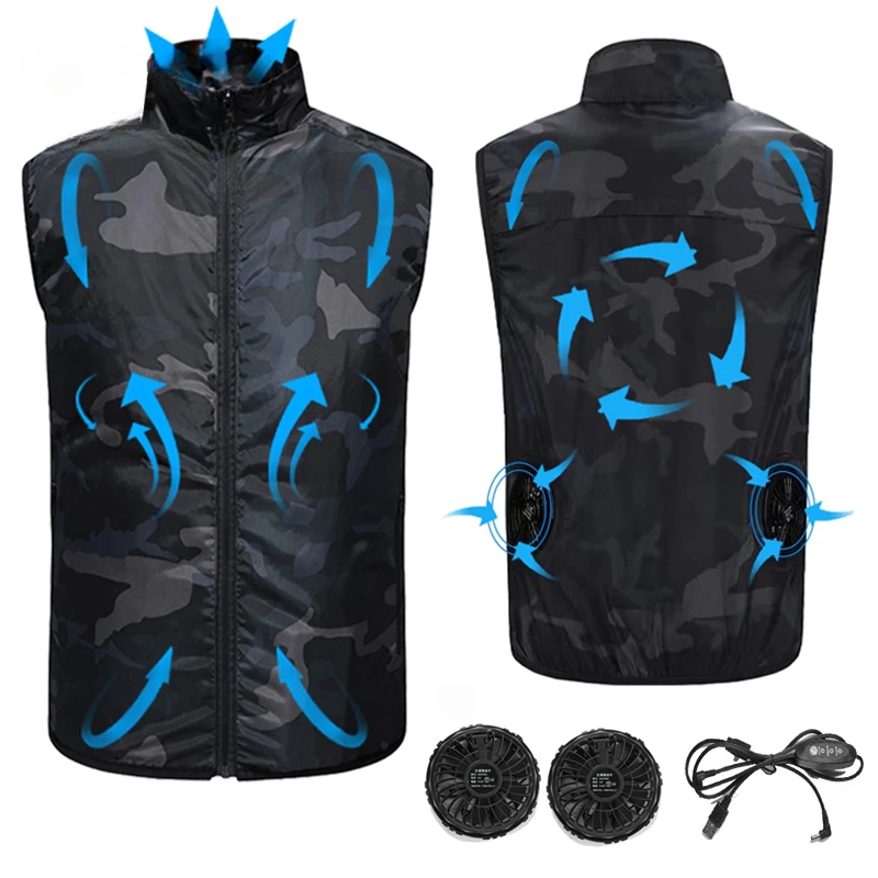 Men-s-Ice-Vest-Fan-Air-Conditioner-Clothes-Cool-Vest-Sport-USB ...