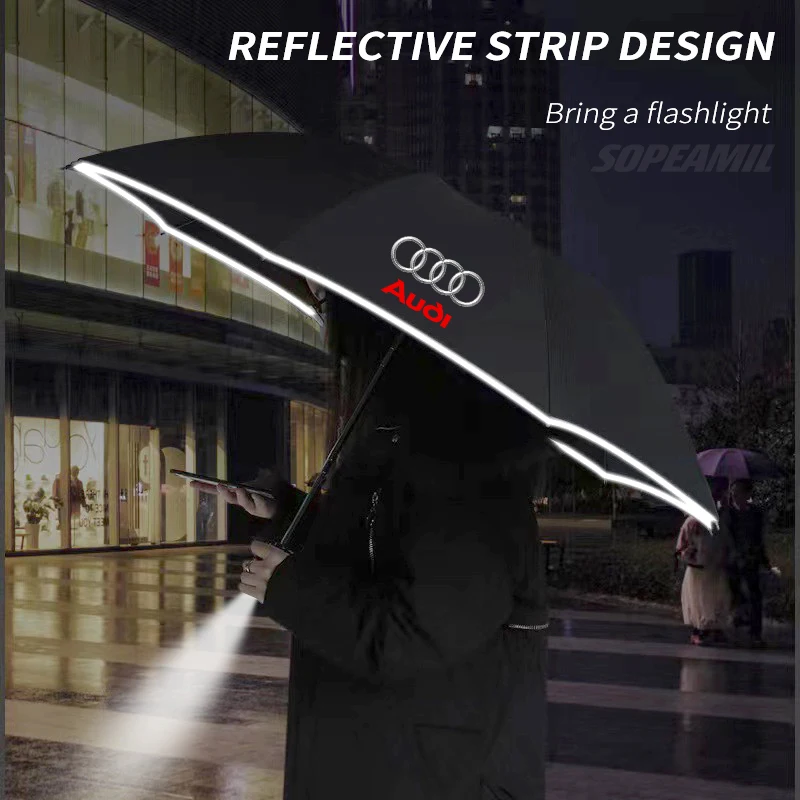 Audi Car Automatic Folding Led Light Umbrella Sun Protection Sunshade ...