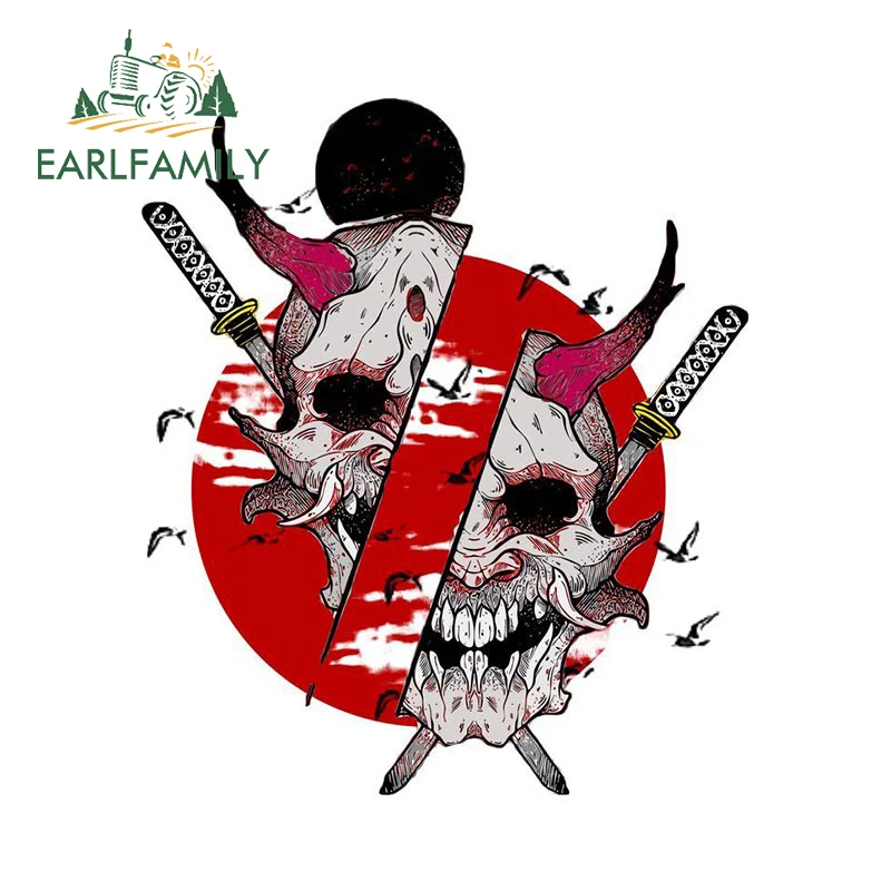 EARLFAMILY-13cm-x-11-3cm-for-Samurai-Red-Mask-Dagger-Devil-Car-Sticker ...