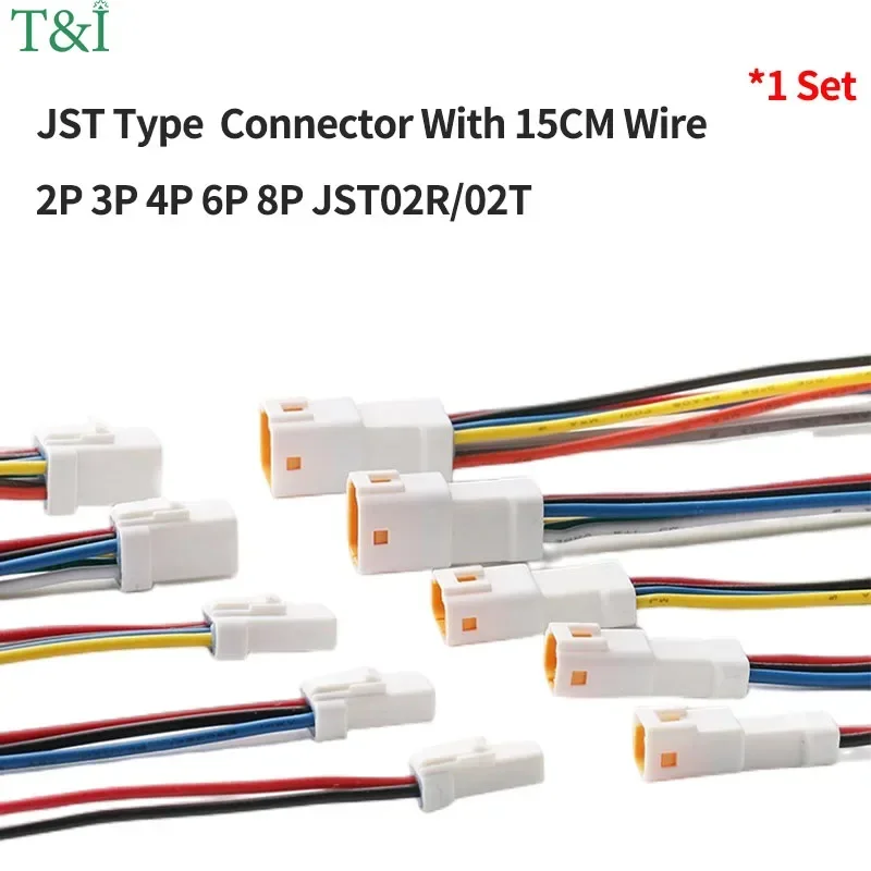 10Set JST Type Small Current Waterproof Connector JST02R/02T LED Male ...