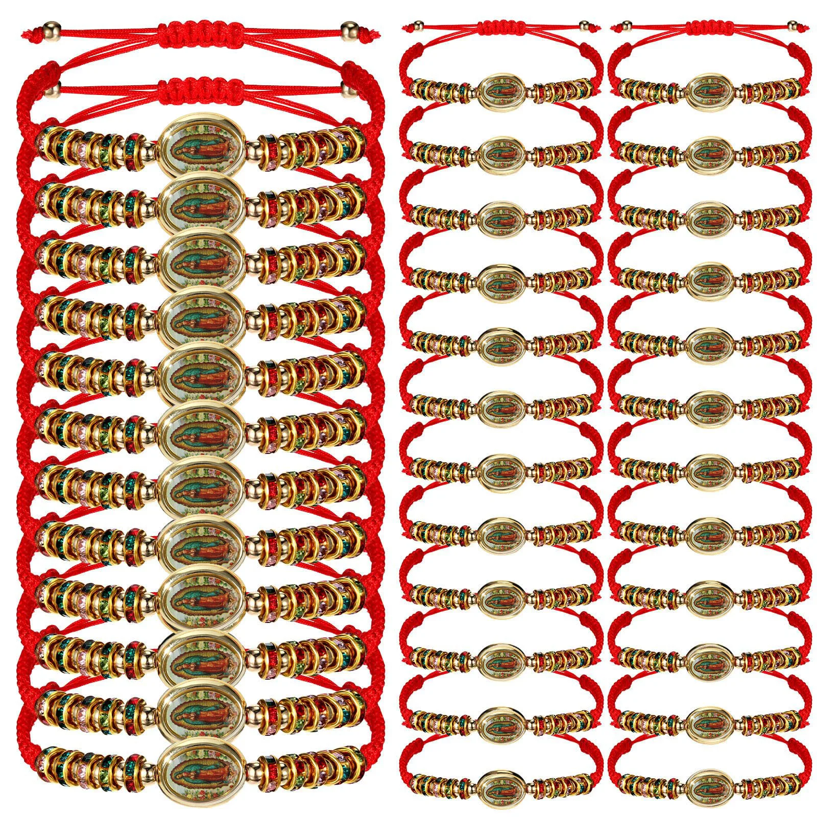 36PCS-Mexican-Bracelets-Virgin-Mary-Bracelet-Handmade-Virgen-de ...