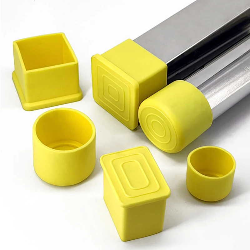 Yellow-Rectangle-Round-Soft-PVC-Rubber-Outer-Plug-Chair-Non-Slip-Sleeve ...