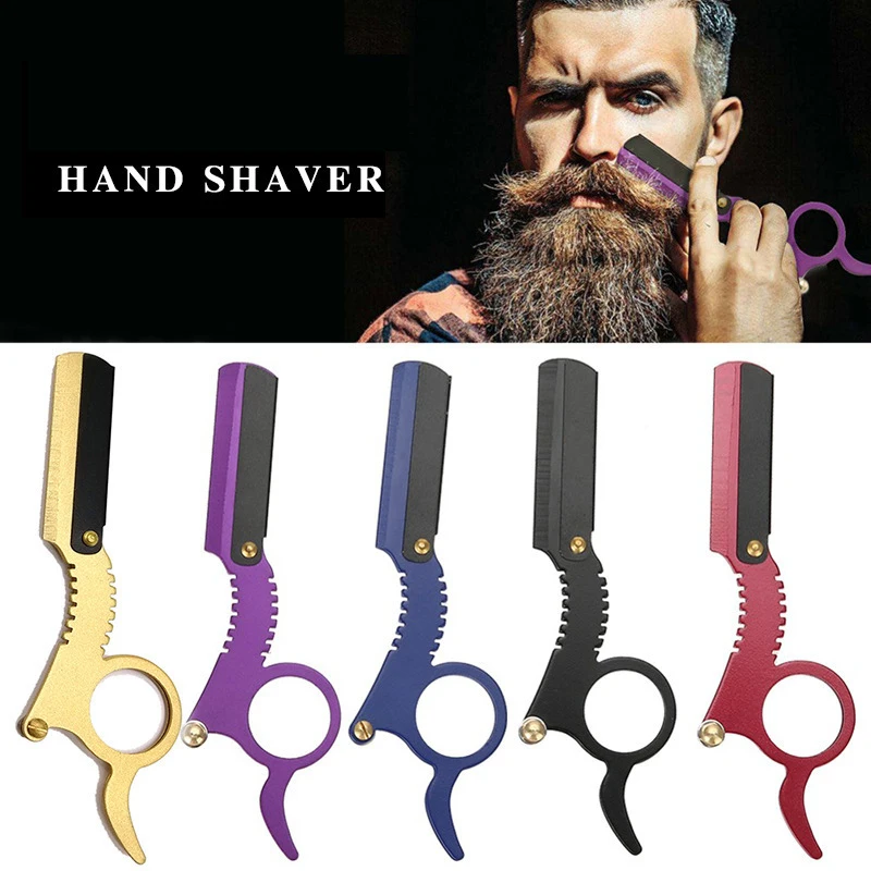 Straight Edge Barber Razor Haircut Beard Eyebrow Shaving Tool Manual ...
