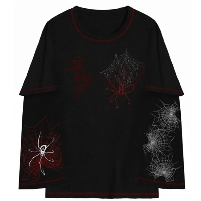Gothic-Y2k-Fashion-Design-Harajuku-Spider-T-Shirt-Women-Goth-Dark ...