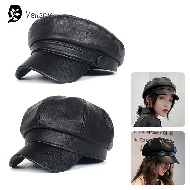 Unisex-PU-Leather-Caps-for-Black-Flat-Top-Captain-Cap-Travel-Cadet-Hat.jpg