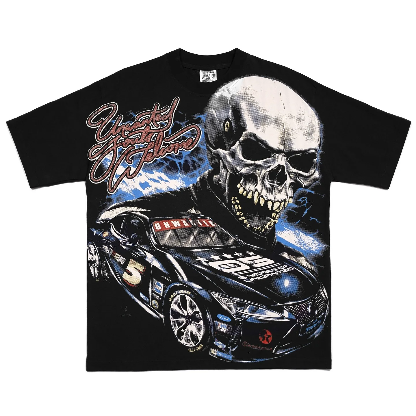 Harajuku-skull-racing-graphic-t-shirts-vintage-oversized-t-shirt-gothic ...