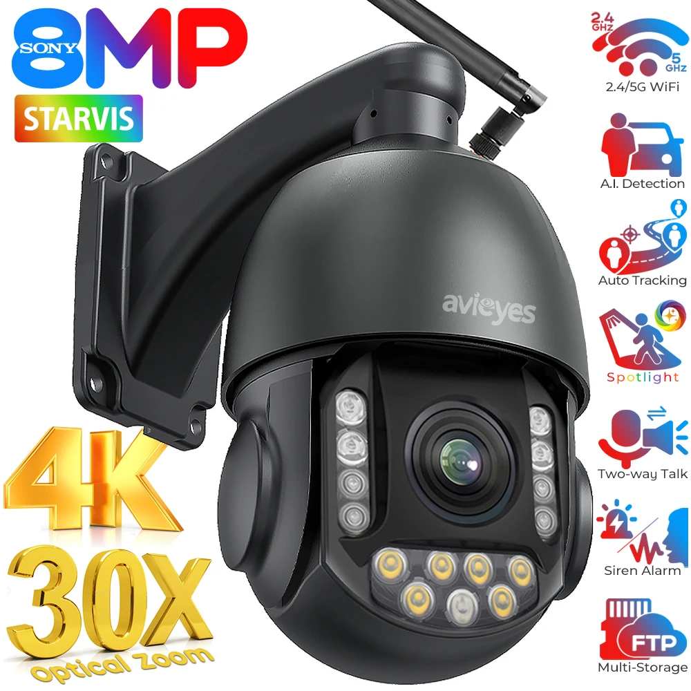 4K-8MP-30X-Optical-Zoom-WiFi-Security-PTZ-Camera-Outdoor-2-way-Audio ...